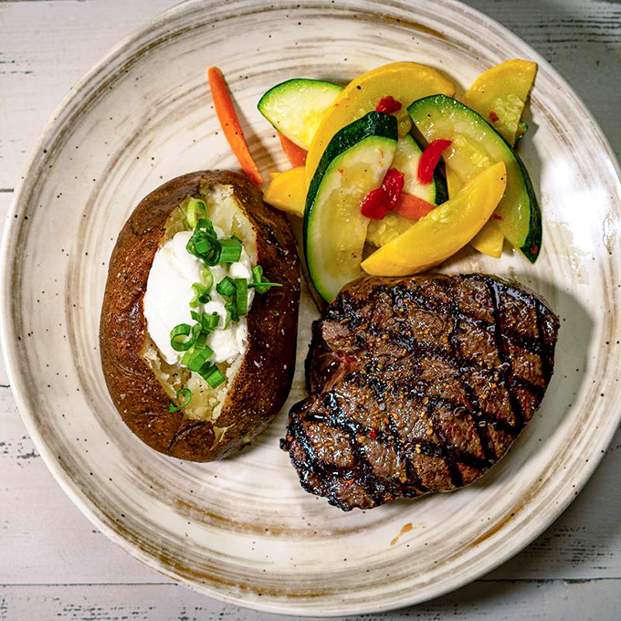 A perfectly grilled sirloin that would make even the most dedicated seafood lover consider a brief affair with land-based protein.