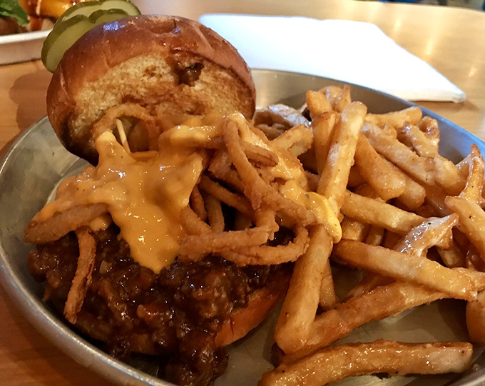 The sandwich that launched a thousand road trips. This isn't your cafeteria lady's Sloppy Joe&mdash;it's a masterpiece of meaty perfection on a sturdy kaiser roll.