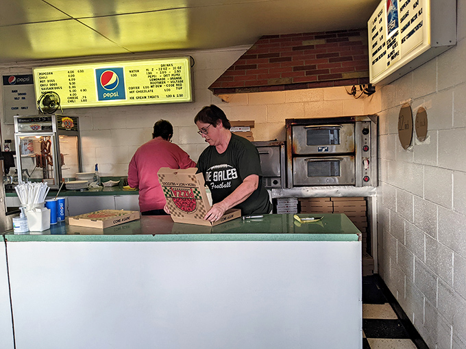 The beating heart of any drive-in experience: the concession stand, where movie theater popcorn achieves its highest calling.