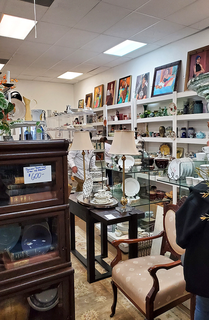 Vintage treasures and modern finds coexist beautifully. That ornate rug could tell stories spanning decades of Texas dinner parties.