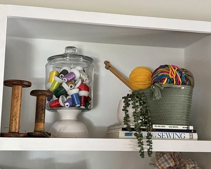 Crafting history captured in a jar&mdash;these vibrant thread spools are tiny time capsules of domestic life from decades past.