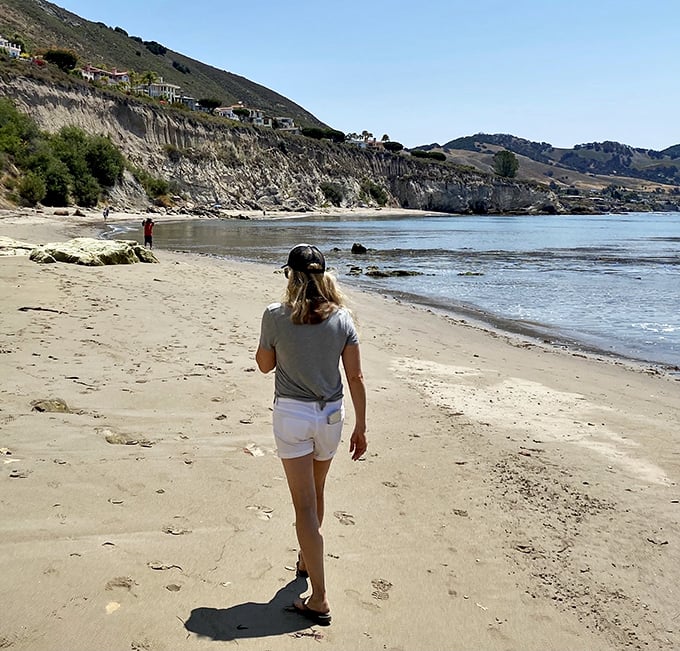 Footprints in the sand that aren't yours yet &ndash; Pirates Cove offers miles of shoreline for contemplative walks or impromptu dance parties.