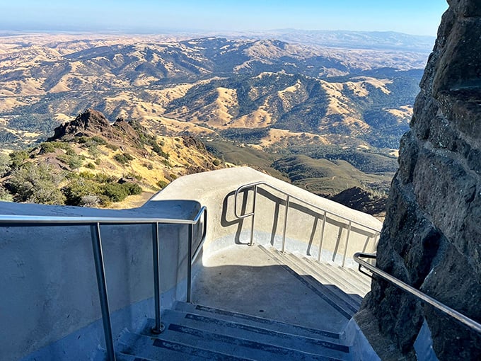 These concrete steps might as well be a stairway to heaven, leading visitors to one of California's most breathtaking observation points.