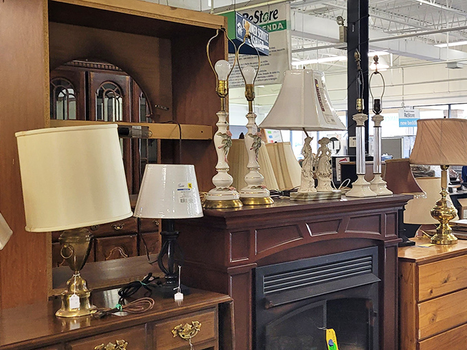 Lamps that once illuminated family dinners now await their second act in homes where new memories will be made.
