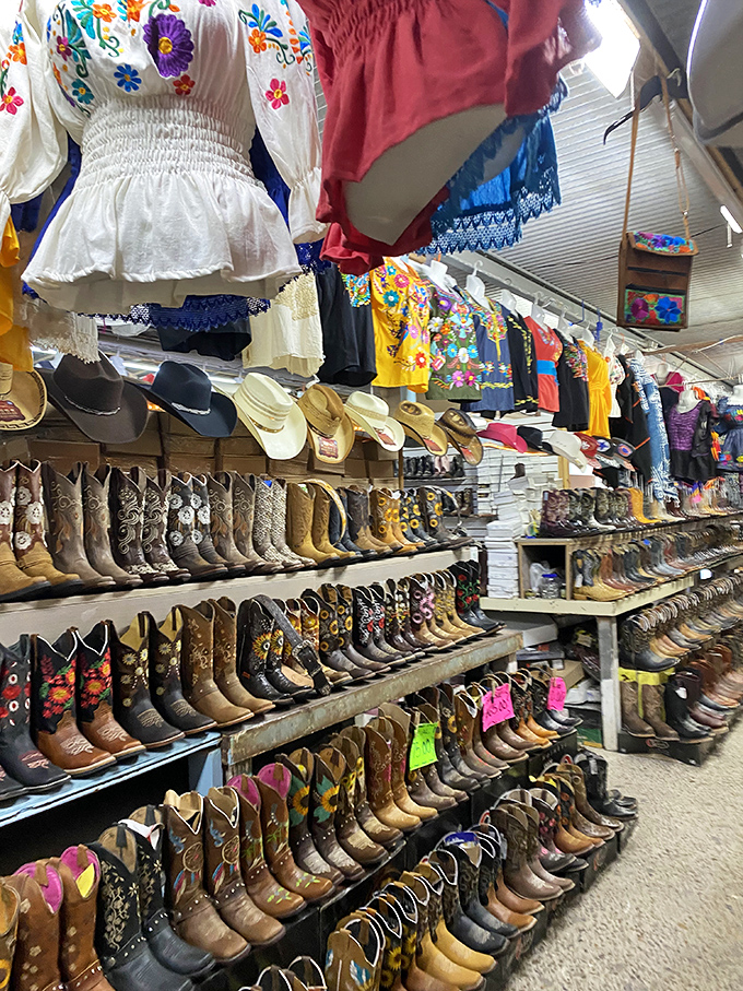 Boot bonanza! The 77 Flea Market's leather paradise offers enough styles to make even Cinderella rethink her glass slipper situation.