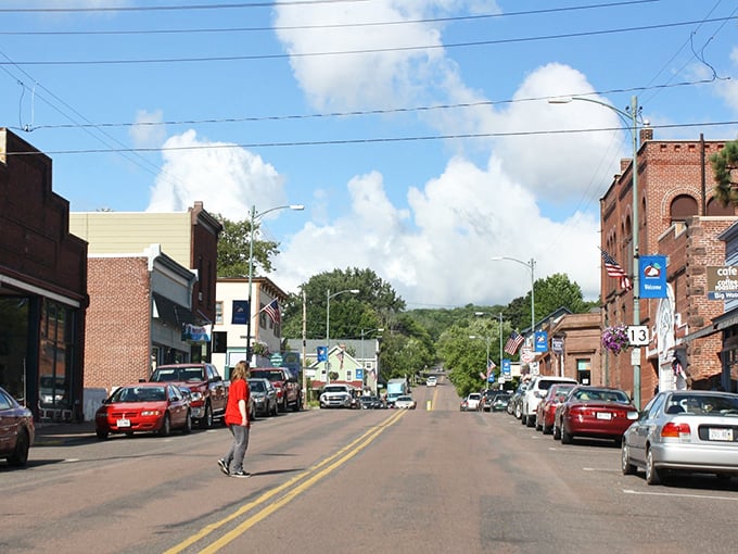 Bayfield's colorful storefronts welcome visitors like a lineup of friendly neighbors on porch swings.