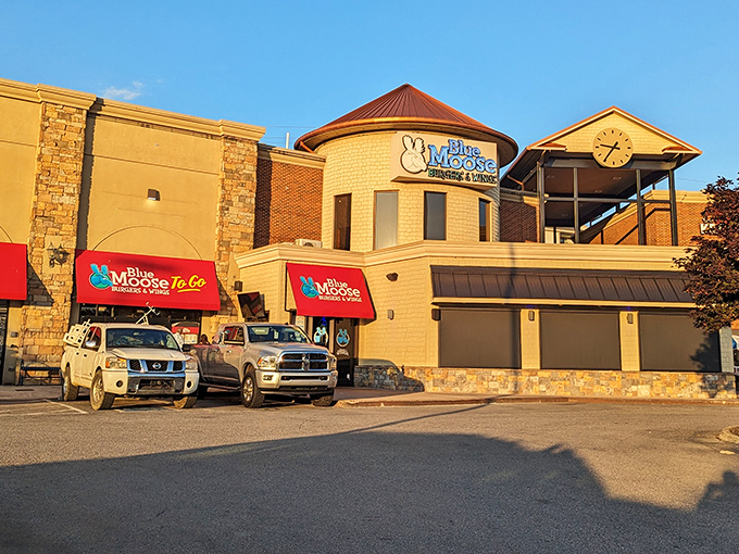 Blue Moose brings mountain lodge vibes and gourmet hot dog creations to the heart of Pigeon Forge's tourist district.