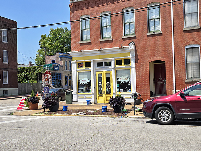 Bogart's bright yellow trim stands out like a beacon of BBQ hope on this charming St. Louis corner.