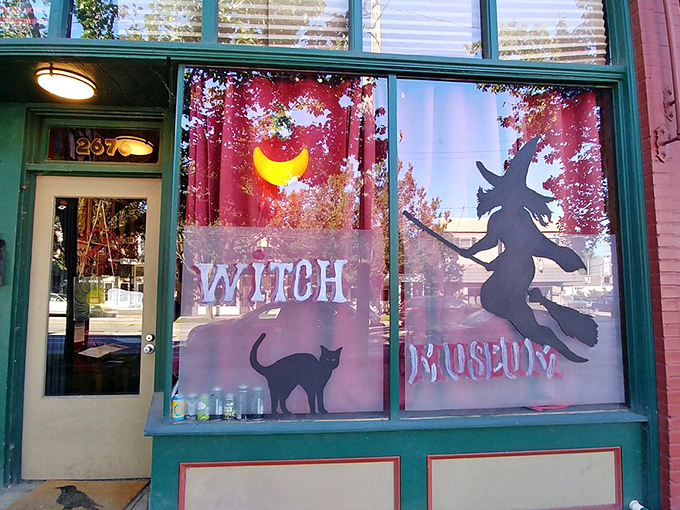 Bubble, bubble, toil and no trouble! This enchanting storefront promises magical curiosities rather than Halloween tricks.