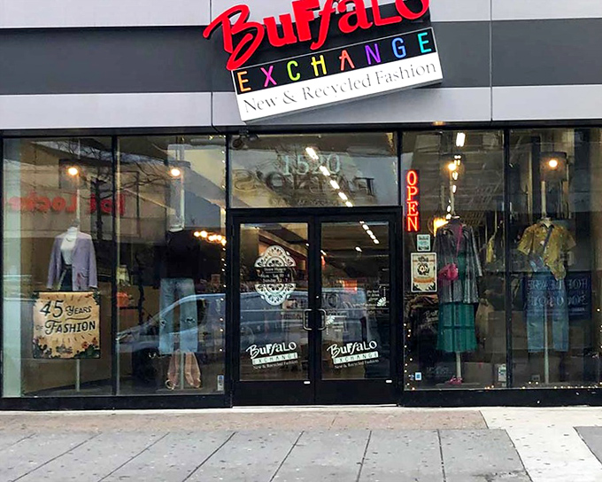 Buffalo Exchange's storefront sparkles with possibility&mdash;where yesterday's fashion faux pas become tomorrow's vintage statement pieces.