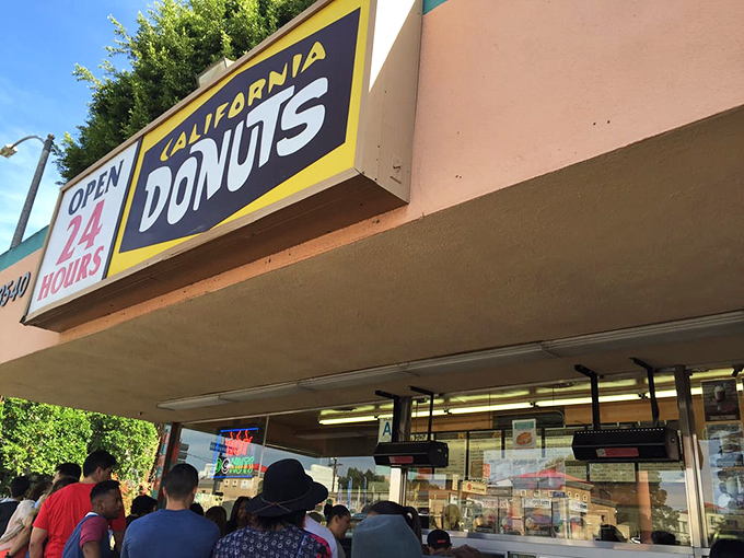 California Donuts' 24-hour neon promise is like a lighthouse for the sugar-deprived. Donut emergency? They've got you covered.