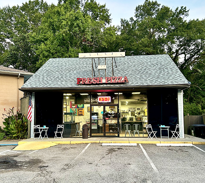Don't let the "Fresh Pizza" sign fool you &ndash; Dough Haus is hiding donut treasures behind those doors. Newport News' delightful dual threat!