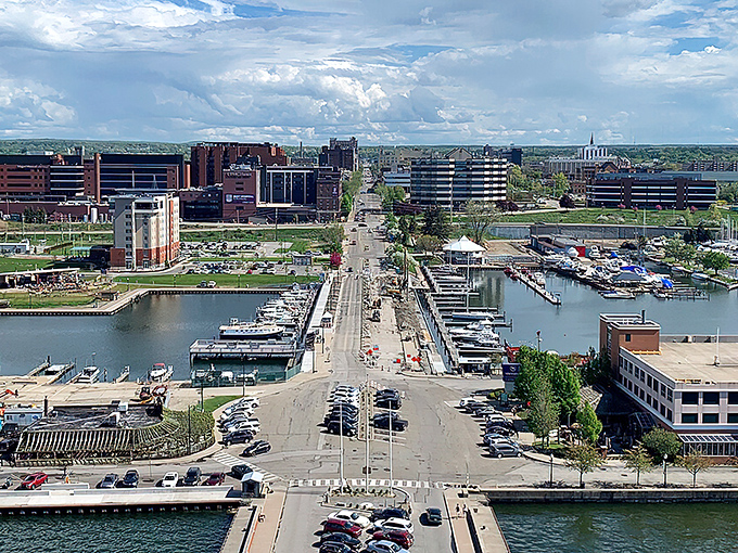 Erie's waterfront combines urban convenience with lakeside leisure&mdash;where boats and buildings create a perfect harmony.