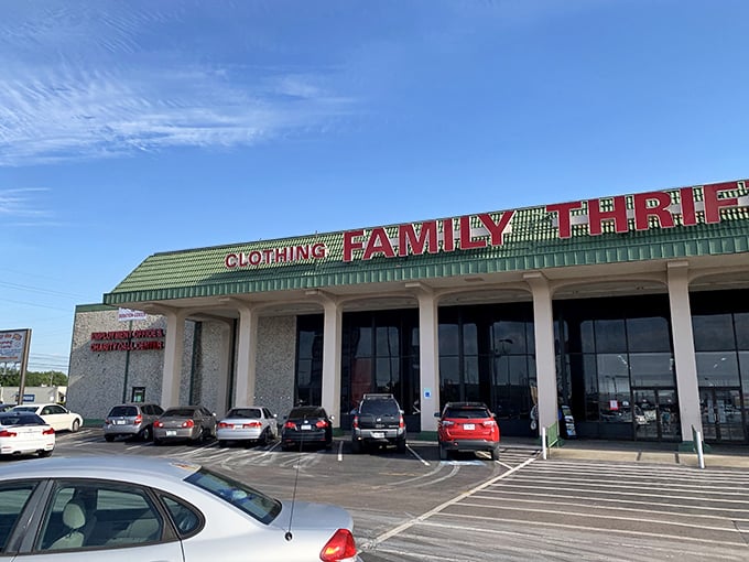 Family Thrift Center's no-frills exterior hides a wonderland of progressively cheaper treasures—patience pays off handsomely here!