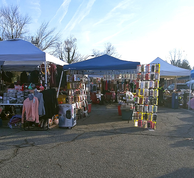 Pop-up paradise! St. Mark's parking lot becomes a weekend wonderland of colorful tents hiding unexpected treasures.