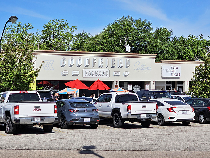 Goodfriend Package proves that sometimes the best things in Texas come with red umbrellas and outdoor seating.