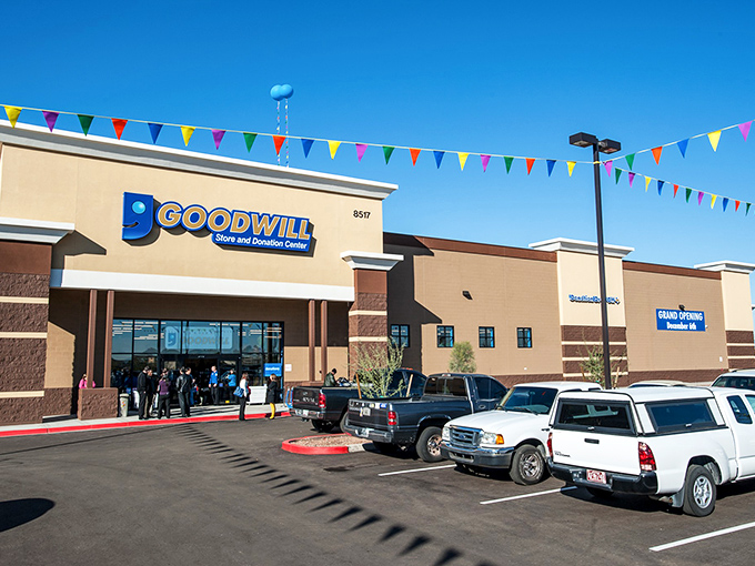 Goodwill Peoria's clean lines and spacious parking welcome shoppers to Arizona's thrift wonderland.
