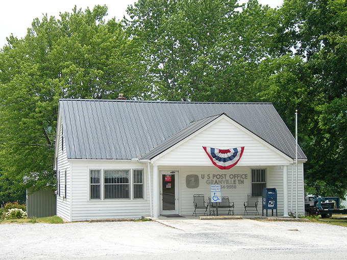 Granville's stately post office building commands respect with its classic architecture and small-town dignity.