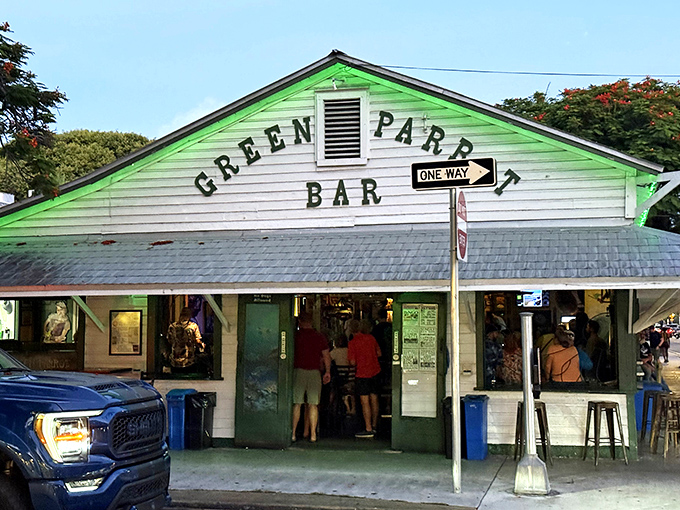 Green Parrot's corner location makes it impossible to miss, though you'd never want to walk past this Key West legend.