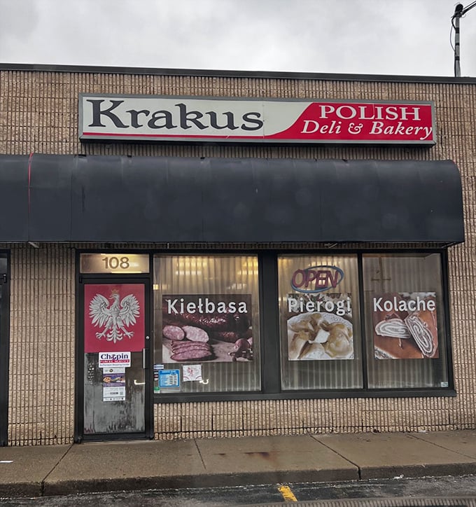 Krakus Polish Deli's window display is like a delicious billboard advertising Poland's greatest hits &ndash; kielbasa, pierogies, and kolache.