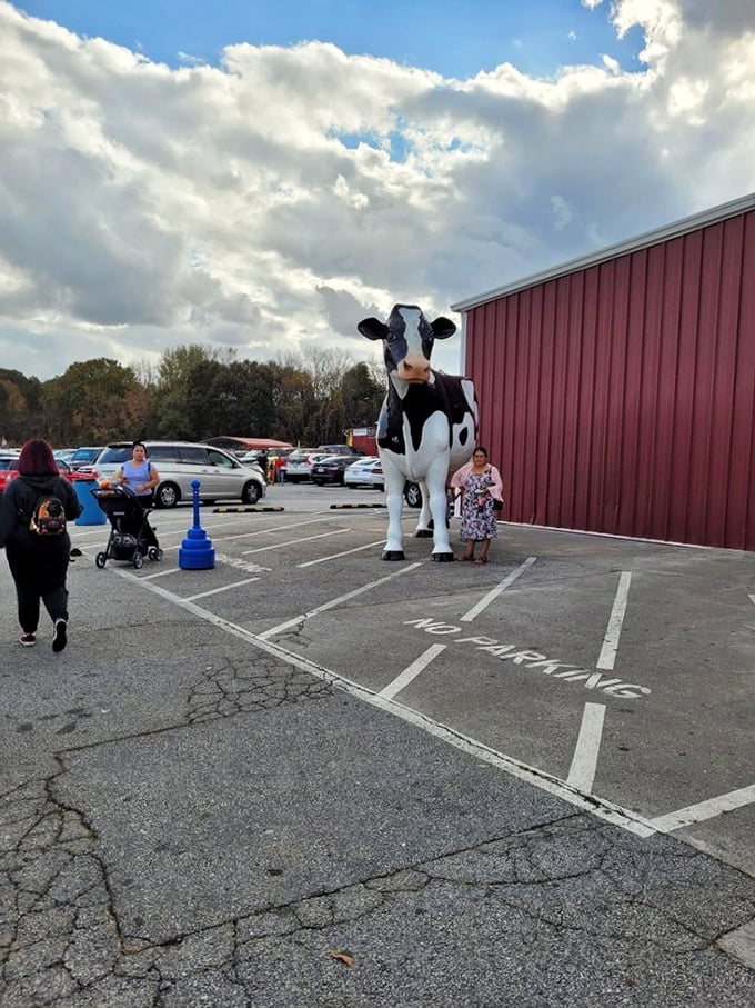 Howdy, partner! La Vaquita's impressive Western-style facade hints at the cultural adventure waiting inside this unique market.