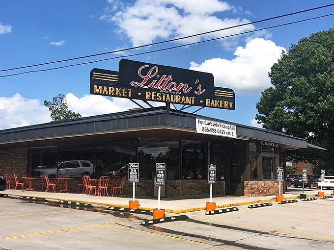 Litton's triple-threat sign promises market, restaurant, and bakery &ndash; a holy trinity of deliciousness under one roof.
