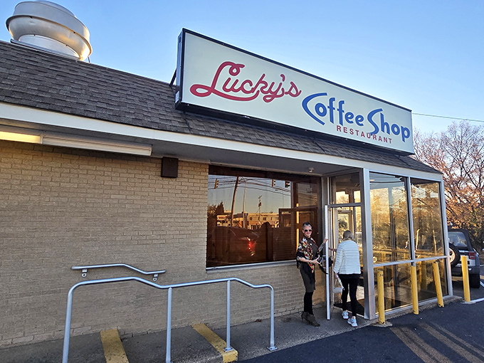 Lucky's Coffee Shop: No-frills exterior, all-thrills breakfast. Behind that simple brick facade lies scrambled egg perfection worth setting your alarm for.