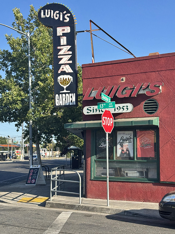 Luigi's vintage neon sign has guided hungry Sacramentans through the darkness for generations, a beacon of pizza possibility.