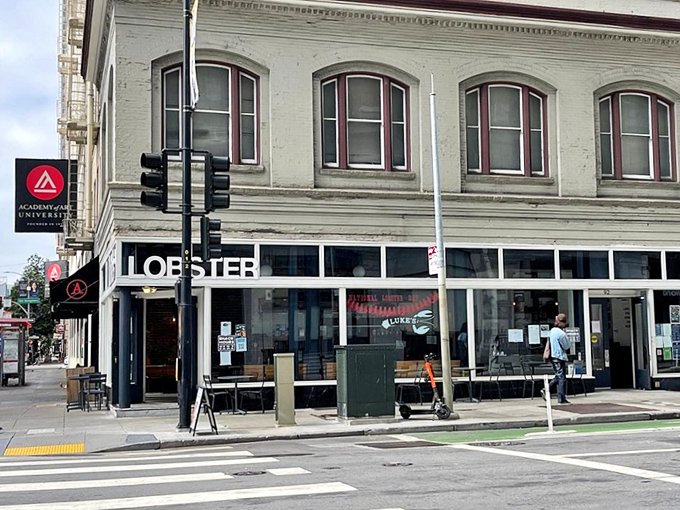 When a restaurant puts "LOBSTER" in giant letters, they're not messing around about their specialty - confidence tastes delicious.