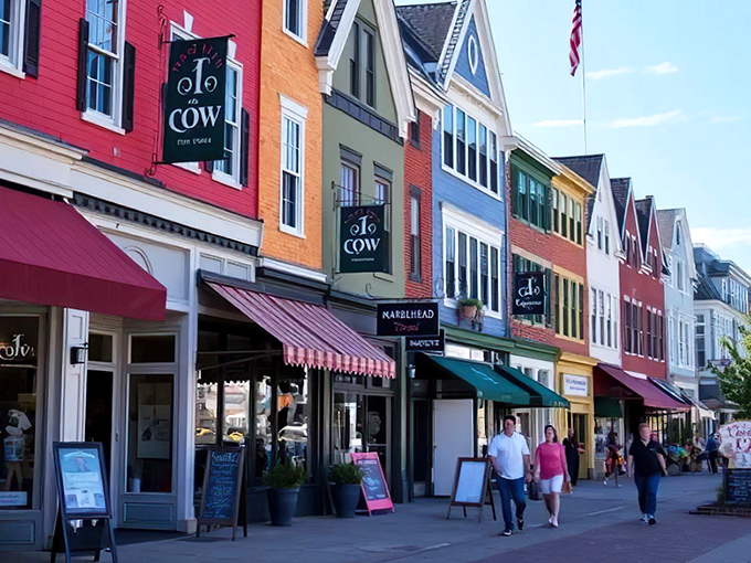 Colorful buildings frame this island paradise, proving you don't need a passport for postcard-worthy views.