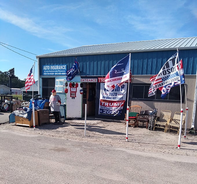 NMB Flea Market's vibrant exterior displays of flags, mannequins and chairs &ndash; fashion without the boutique prices!