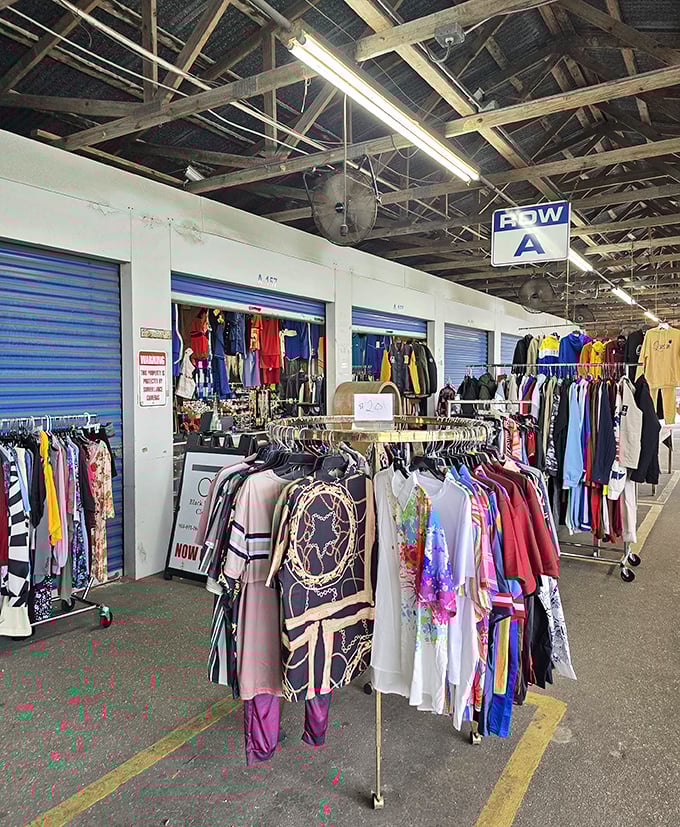 Like a treasure hunt in your favorite aunt's attic, these clothing racks promise fashion adventures at bargain prices.