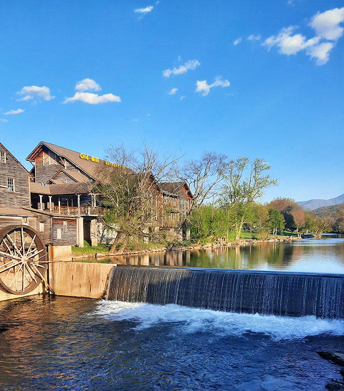 The Old Mill's water wheel keeps turning in Pigeon Forge, a timeless reminder that some things are worth preserving.