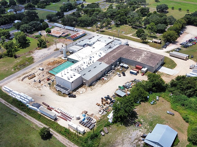 Schulenburg from above looks like a Texas-sized Monopoly board where everyone's winning at the business of life.