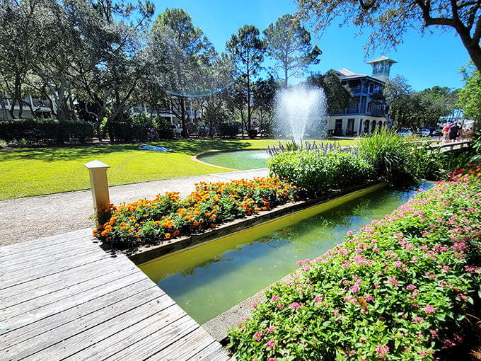 Seaside's picture-perfect landscape features fountains and gardens that make even non-gardeners consider buying pruning shears.