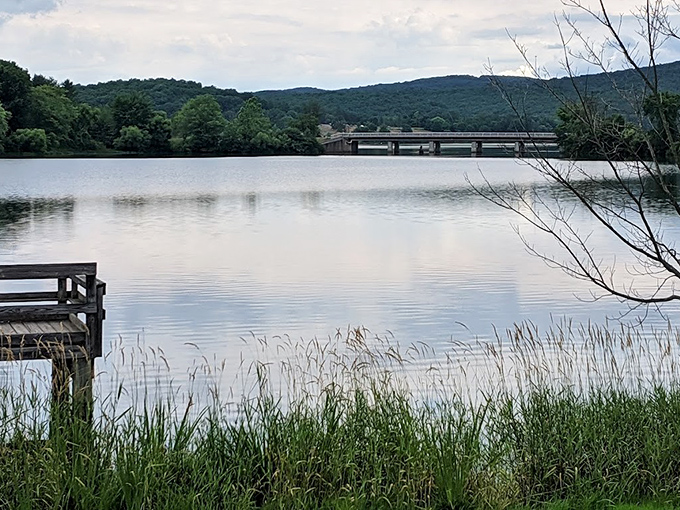 Shawnee's tranquil waters reflect the surrounding hills, creating a mirror-perfect scene that no Instagram filter could improve.