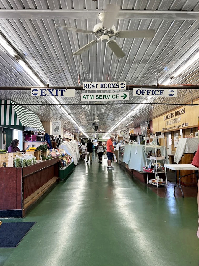 South Bend Farmer's Market's gleaming green floors guide you through a wonderland of vendors offering everything from soup to nuts.