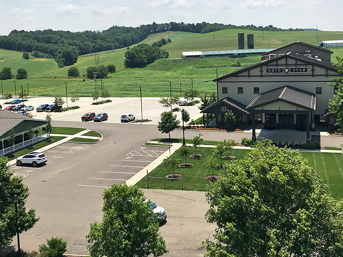 Swiss-inspired charm without the passport hassle. Sugarcreek's buildings are dressed better than most of us! 