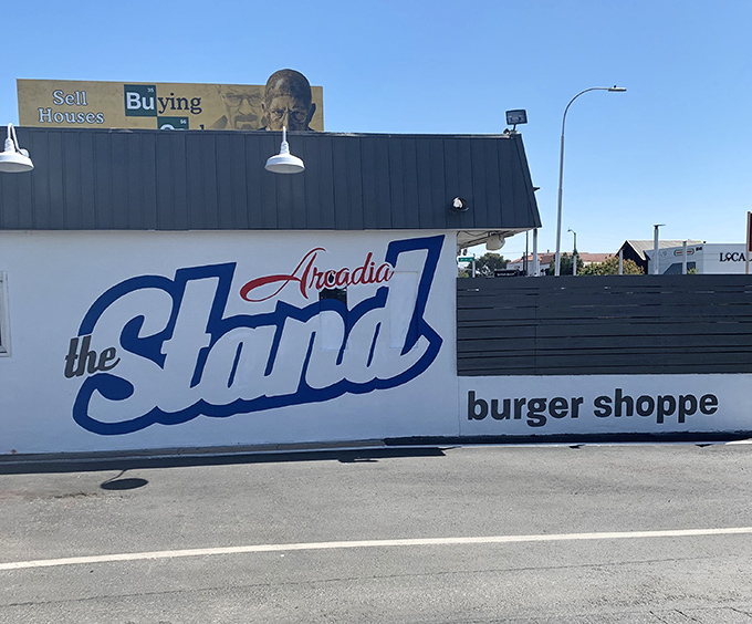 The Stand's bold blue signage stands out like a beacon for burger purists. Simplicity never looked&mdash;or tasted&mdash;so good.