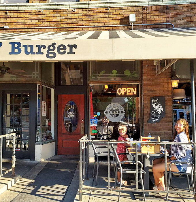Outdoor dining at 317 Burger lets you people-watch while you feast. The Broad Ripple location attracts a delightful mix of locals and visitors.