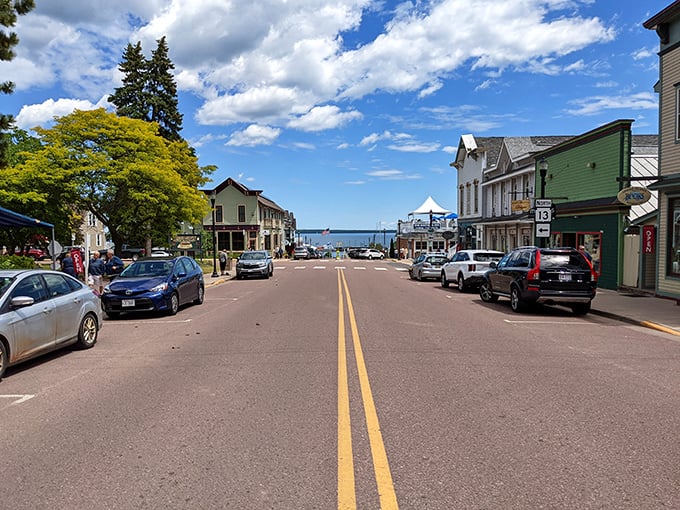 The kind of main street where you half-expect to see Norman Rockwell setting up his easel.