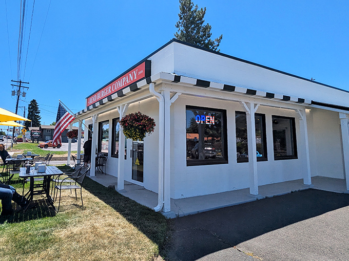 White trim, red walls, and an American flag&mdash;Bend Burger Company is practically wearing the national uniform of deliciousness.