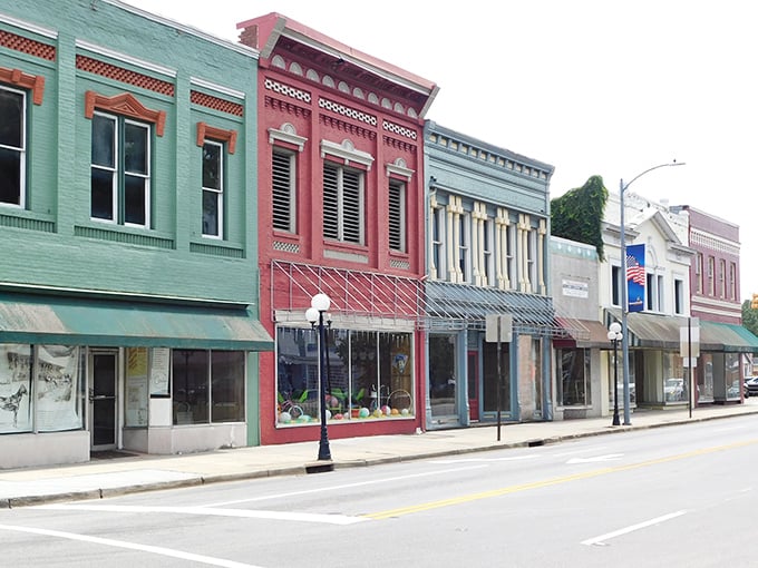 Color theory, small-town style! Bennettsville's buildings line up like the world's most charming paint swatch collection that you can actually walk through.