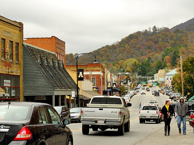 Fall colors frame Boone's bustling downtown. Those mountains in the background are calling your name!