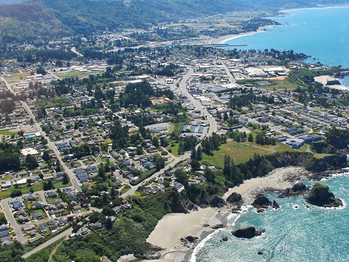 Turquoise waters meet dramatic cliffs in Brookings, where your retirement budget buys you front-row seats to nature's grandest show.