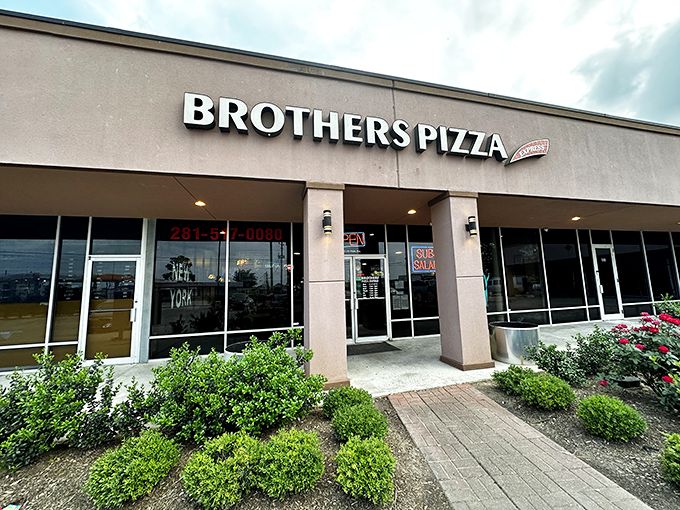 Don't judge this book by its cover! Brother's unassuming exterior hides Houston's answer to authentic New York-style pizza that demands to be folded.