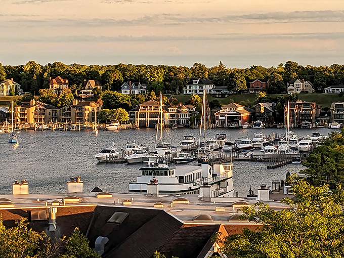 Charlevoix: Victorian charm meets lakeside living. The kind of main street where "rush hour" means three cars at the stop sign.