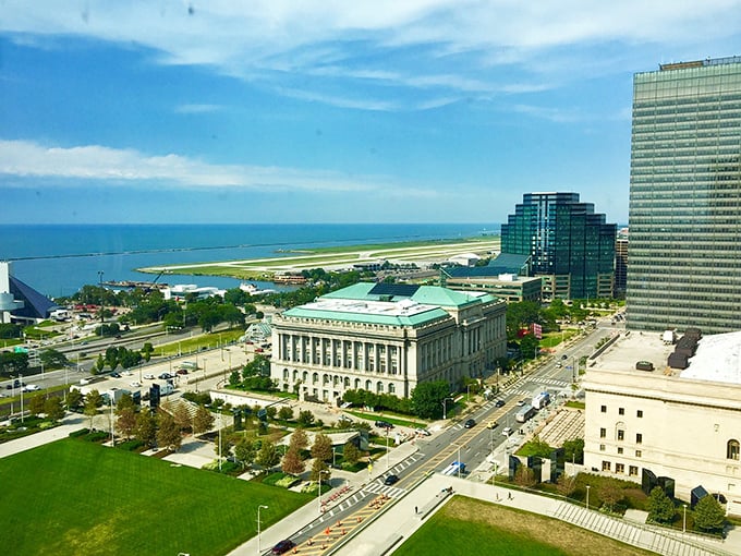 The Cleveland skyline meets Lake Erie's blue waters, a view you can enjoy while living in one of America's most undervalued housing markets.