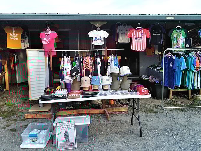 Vintage collectibles and nostalgic treasures line this vendor's booth &ndash; like a museum where everything's for sale!