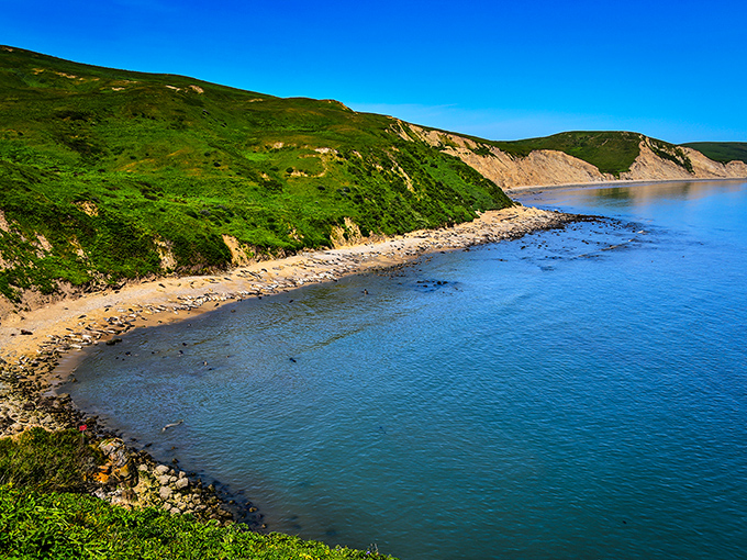 The rugged coastline at Drakes Beach tells stories of explorers past and perfect picnics present.